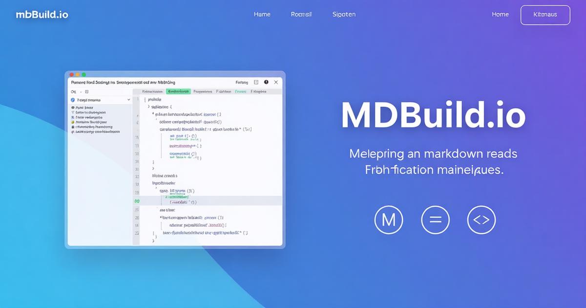 MDBuild.io - Modern Markdown Editor & Preview